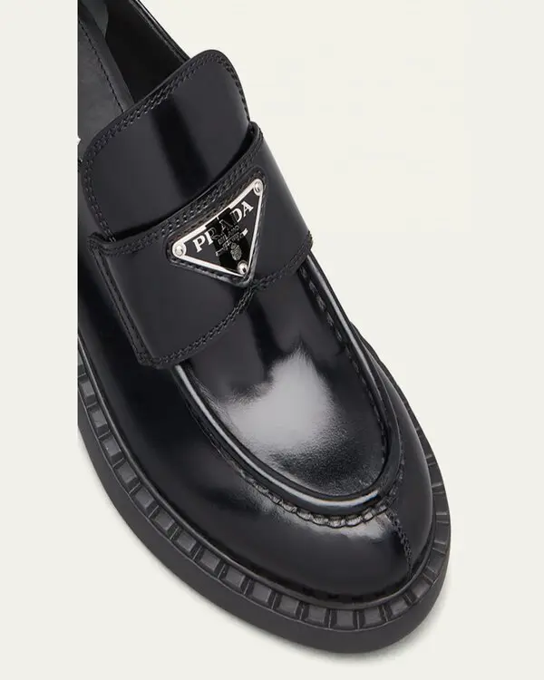 Prada Leather Loafers - Nero