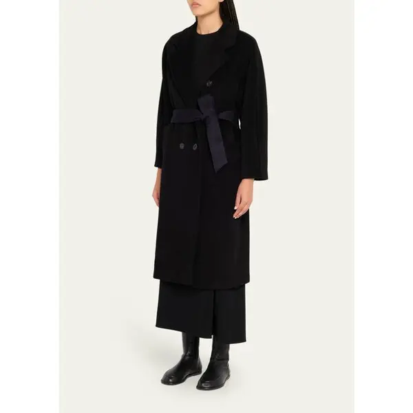 Max Mara Wool-cashmere Belted Madame Coat - Black