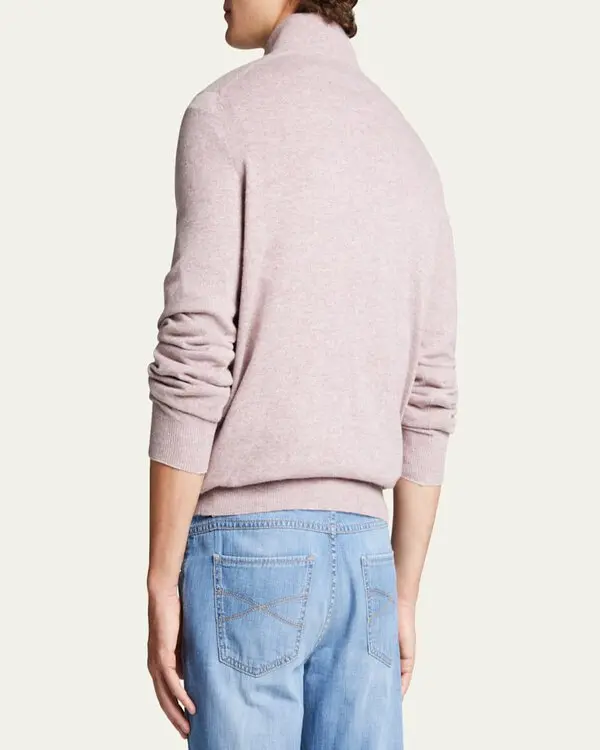 Brunello Cucinelli Cashmere Quarter-zip Pullover - Navy