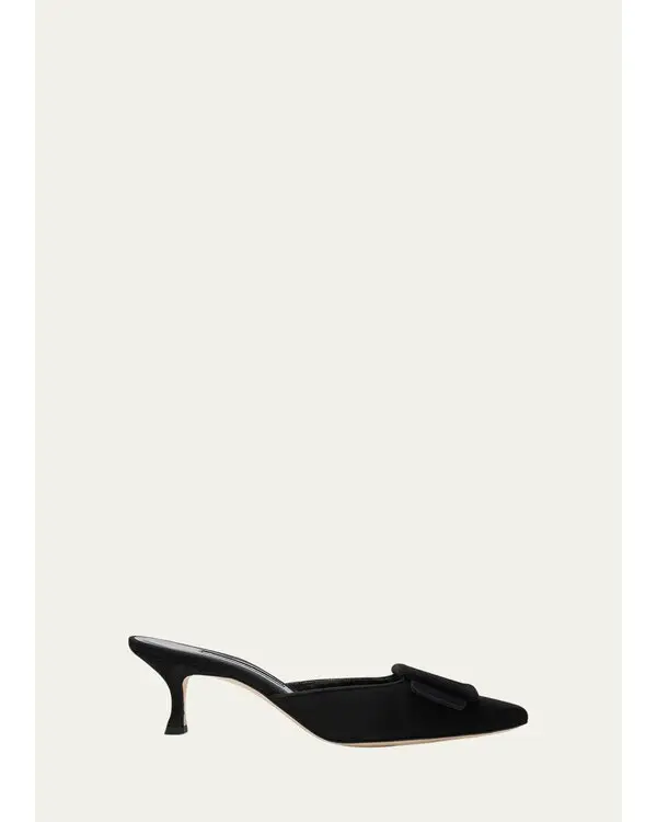 Manolo Blahnik Maysale Mules - Black