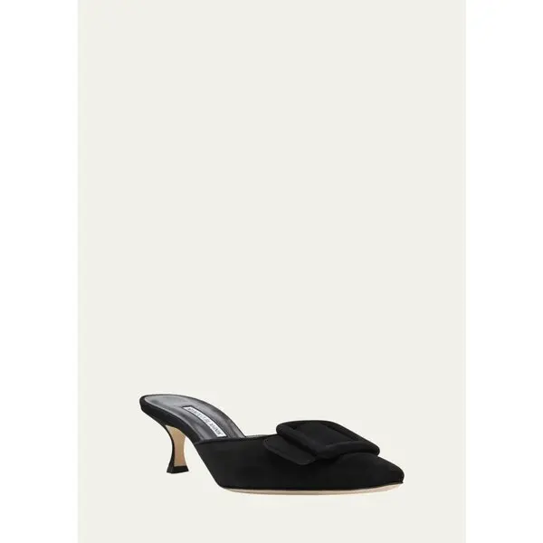 Manolo Blahnik Maysale Mules - Black