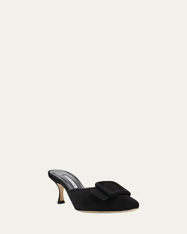 Manolo Blahnik Maysale Mules - Black