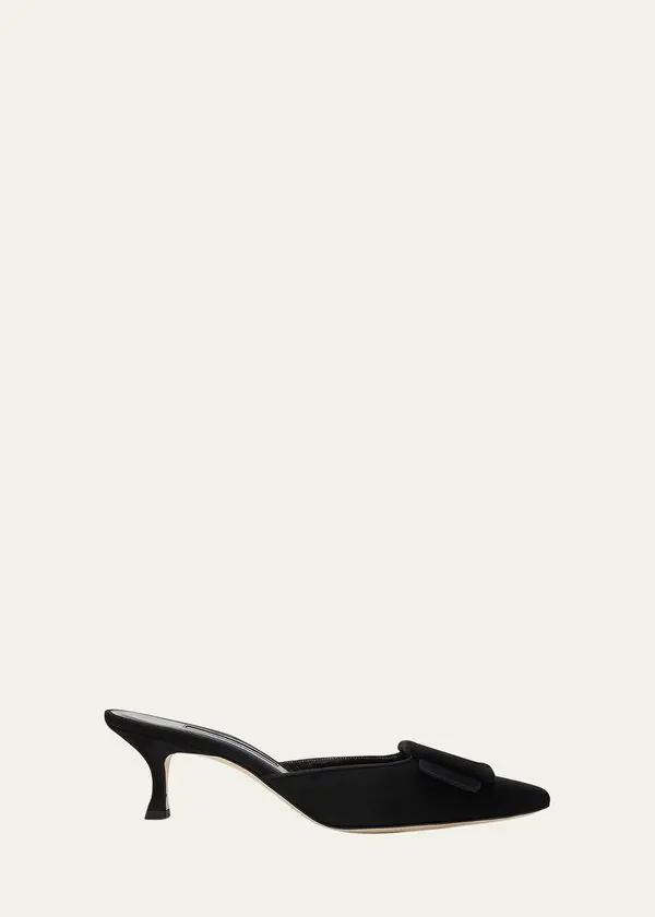 Manolo Blahnik Maysale Mules - Black