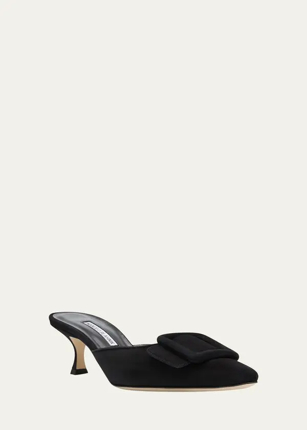 Manolo Blahnik Maysale Mules - Black