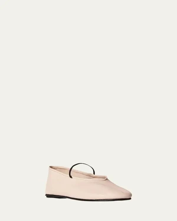 THE ROW Lambskin Ballerina Flats - Milk