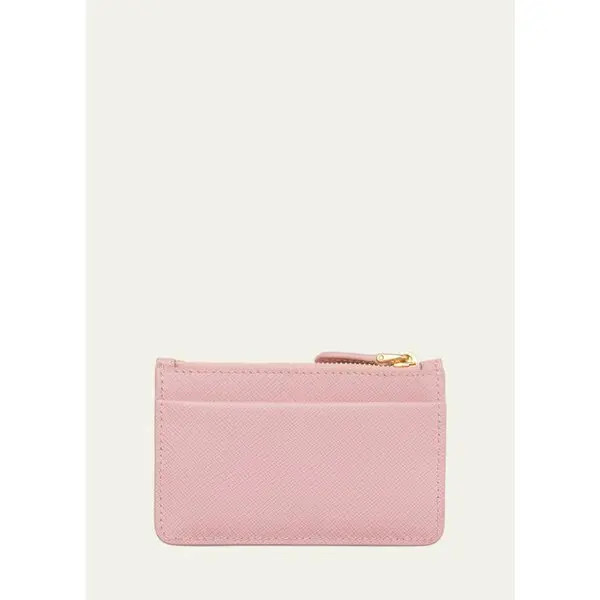 Prada Saffiano Card Case With Triangle Snap