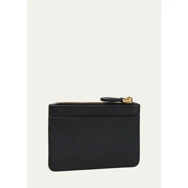Prada Saffiano Card Case With Triangle Snap