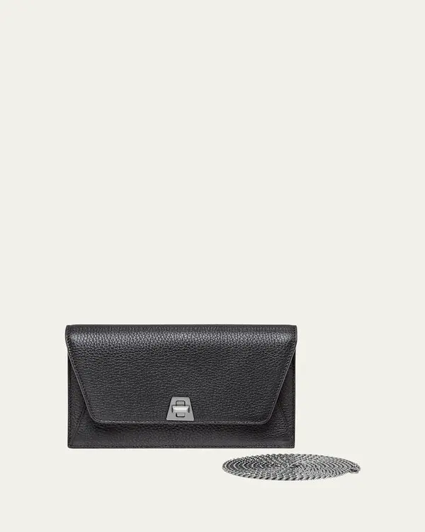 Akris Anouk Cervo Leather Clutch Bag - Black