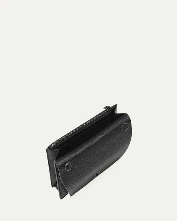 Akris Anouk Cervo Leather Clutch Bag - Black