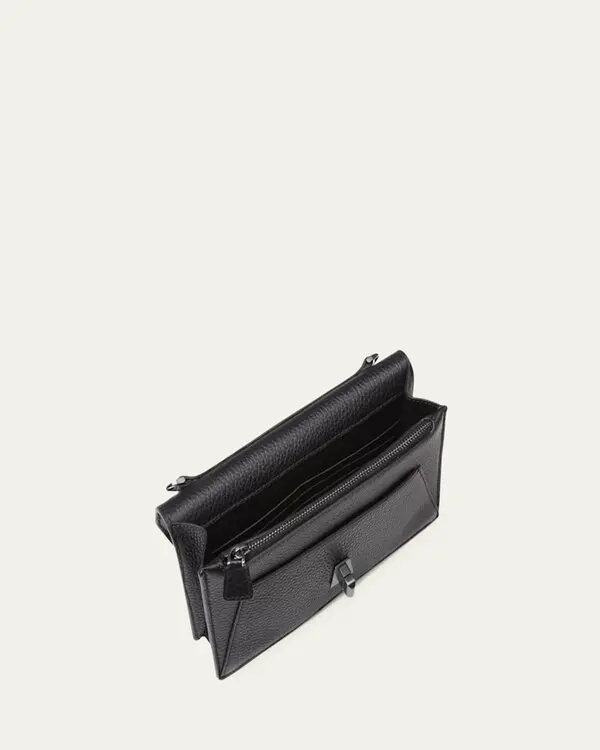 Akris Anouk Cervo Leather Clutch Bag - Black