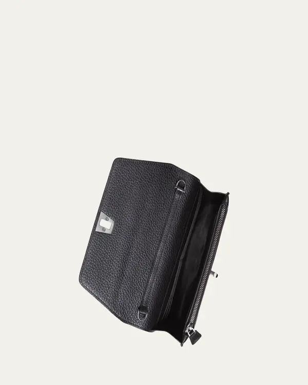 Akris Anouk Cervo Leather Clutch Bag - Black