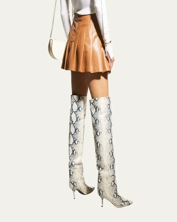 Alice + Olivia Carter Vegan Leather Mini Skirt - Camel