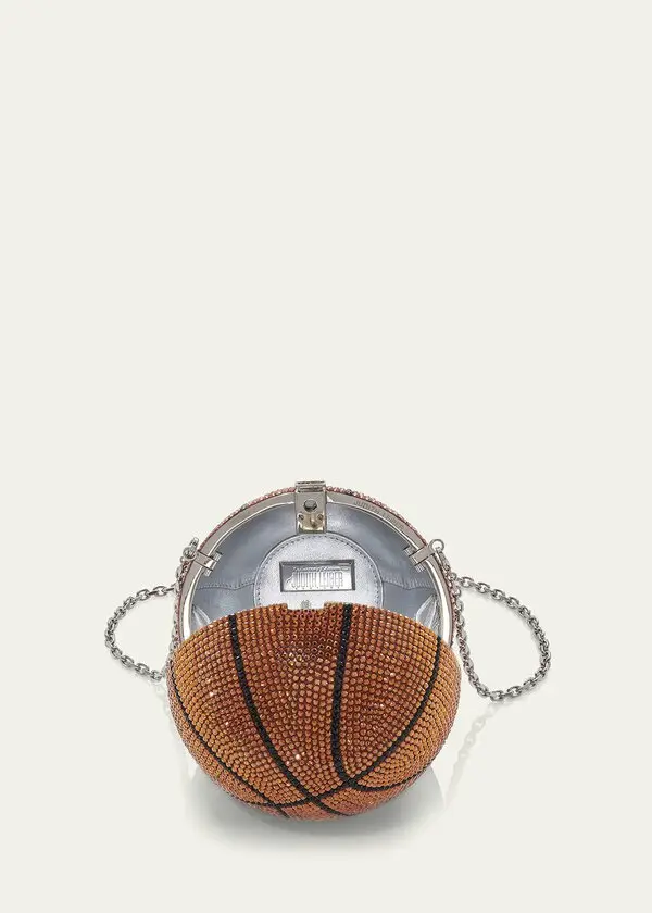 Judith Leiber Basketball Crystal Sphere Clutch Bag