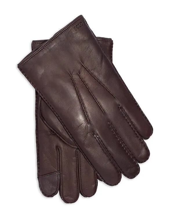Polo Ralph Lauren Cashmere-lined Leather Gloves - Dark Brown
