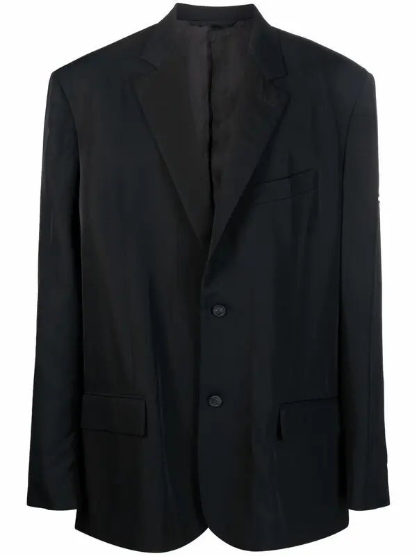 Balenciaga Logo Patch Cotton Blazer