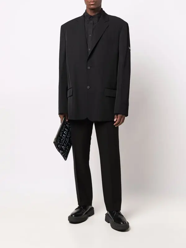 Balenciaga Logo Patch Cotton Blazer