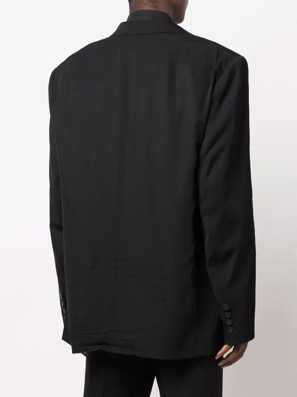 Balenciaga Logo Patch Cotton Blazer
