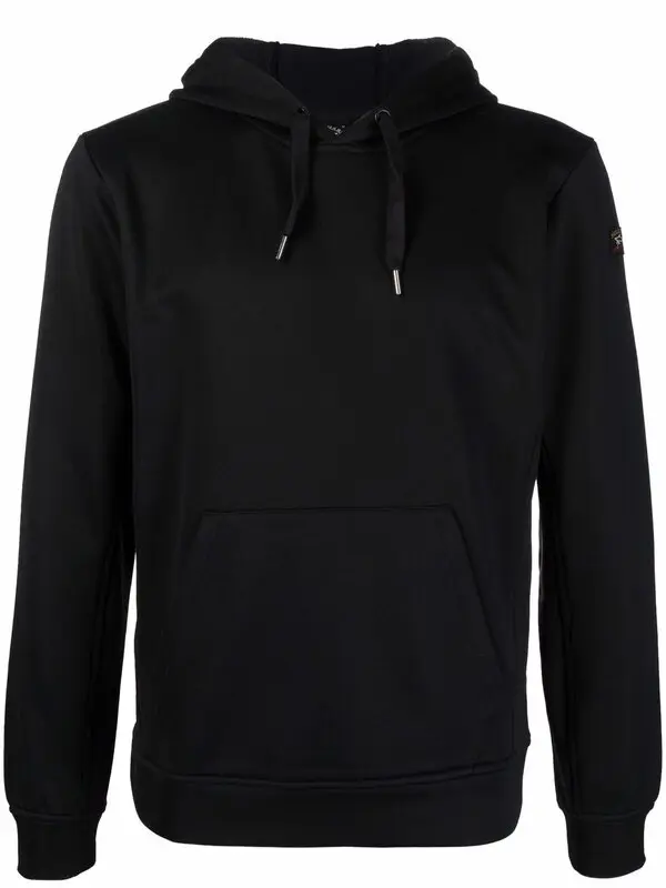 Paul & Shark Logo Patch Hoodie - Black