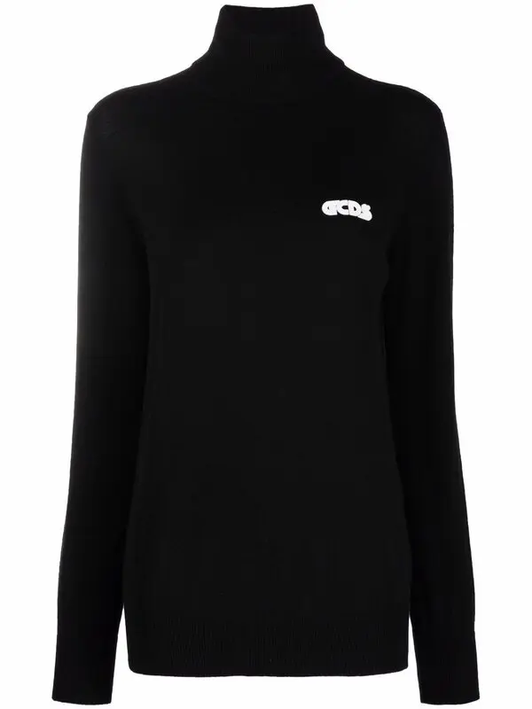 Gcds Embroidered Logo Roll Neck Jumper