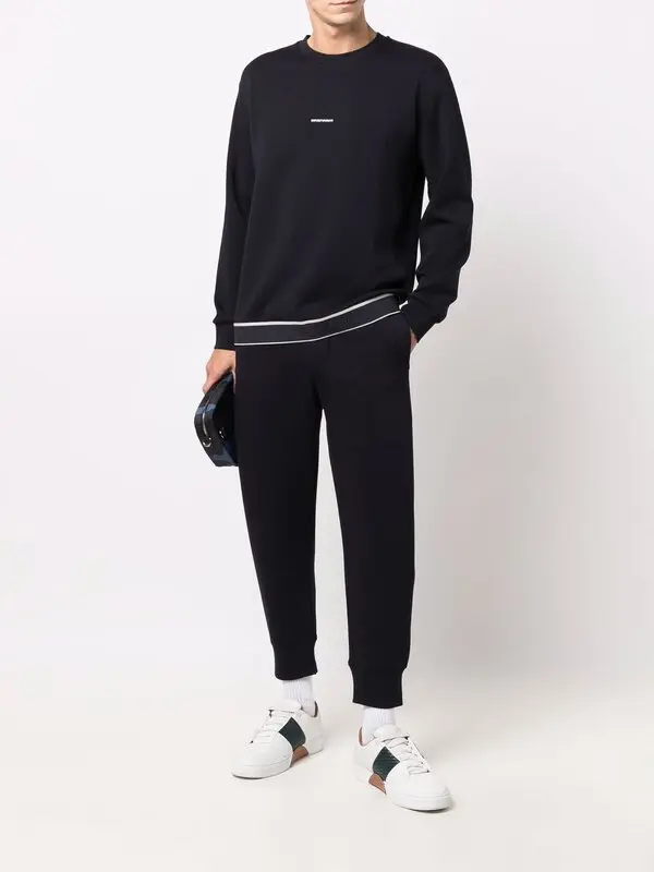 Emporio Armani Tapered-leg Solid Trackpants - Blue