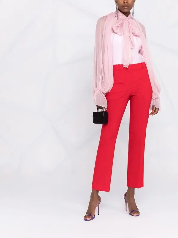 ATU BODY COUTURE Pussy-bow Silk Blouse - Pink