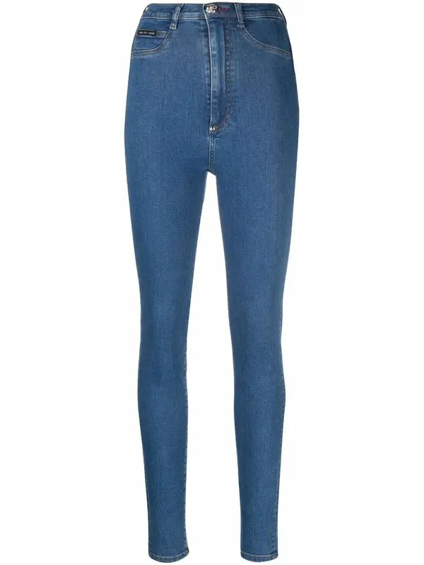 Philipp Plein High-waist Jeggings - Blue