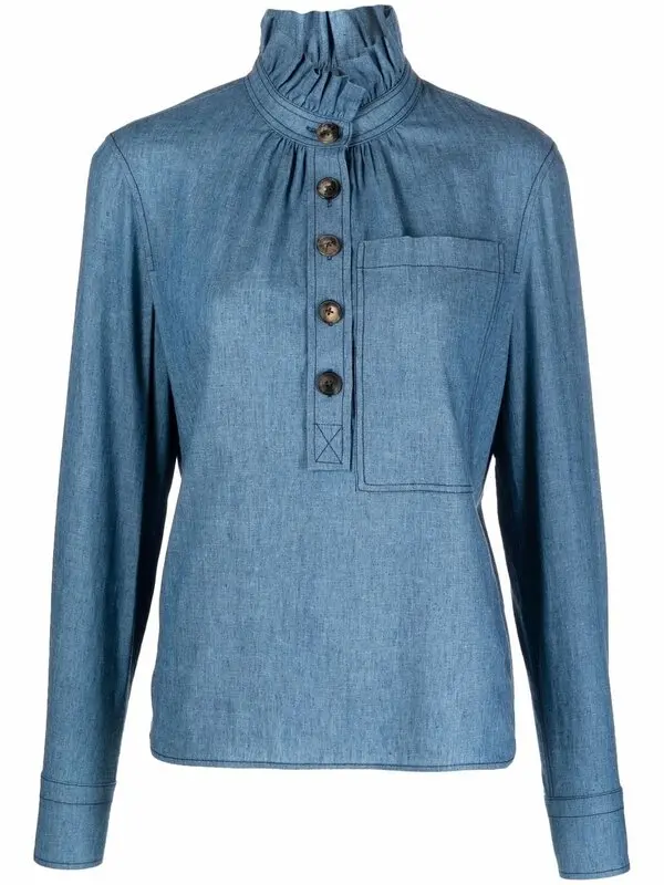 Tory Burch Ruffle-neck Blouse