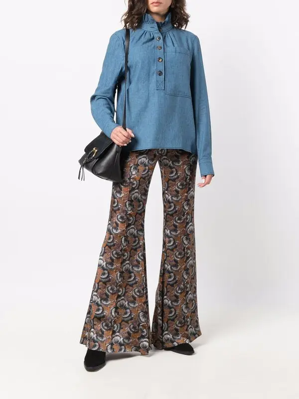Tory Burch Ruffle-neck Blouse