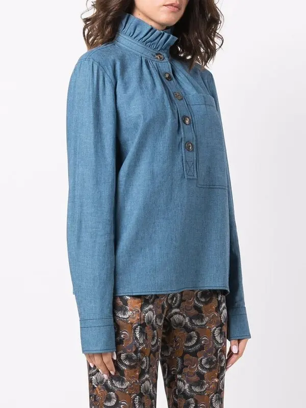 Tory Burch Ruffle-neck Blouse