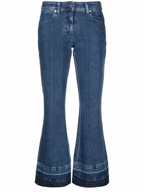 Versace Logo-patch Cropped Jeans