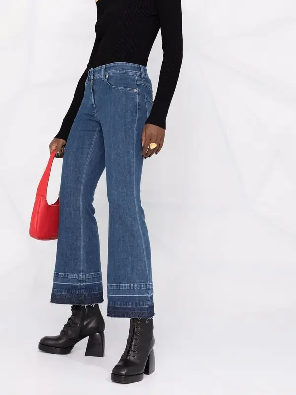 Versace Logo-patch Cropped Jeans