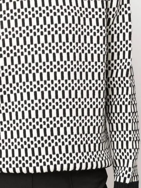 JIL SANDER Scarf-detail Patterned Jumper - White
