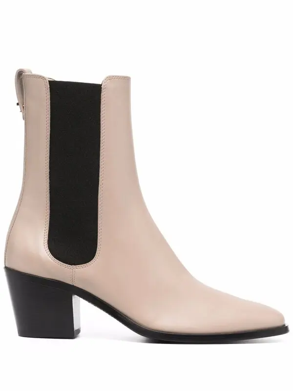 TOD'S Leather Chelsea Ankle Boots - Neutrals