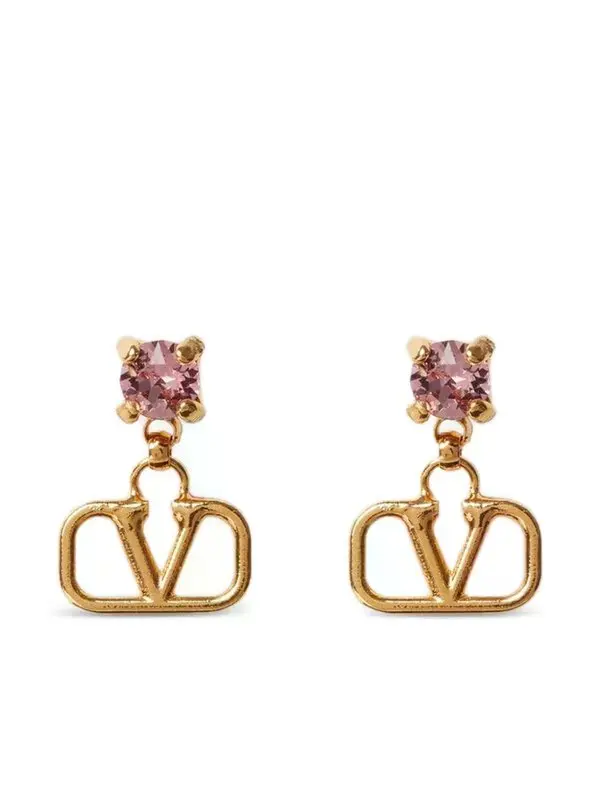 Valentino Garavani Vlogo Signature Crystal-embellished Earrings - Gold