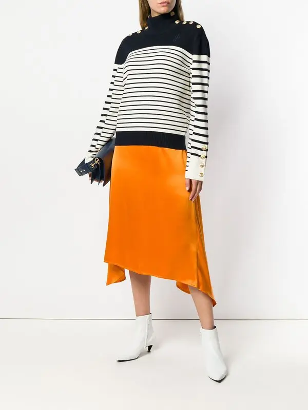 JW Anderson Striped High Neck Wool Jumper - Blue