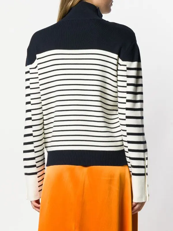 JW Anderson Striped High Neck Wool Jumper - Blue