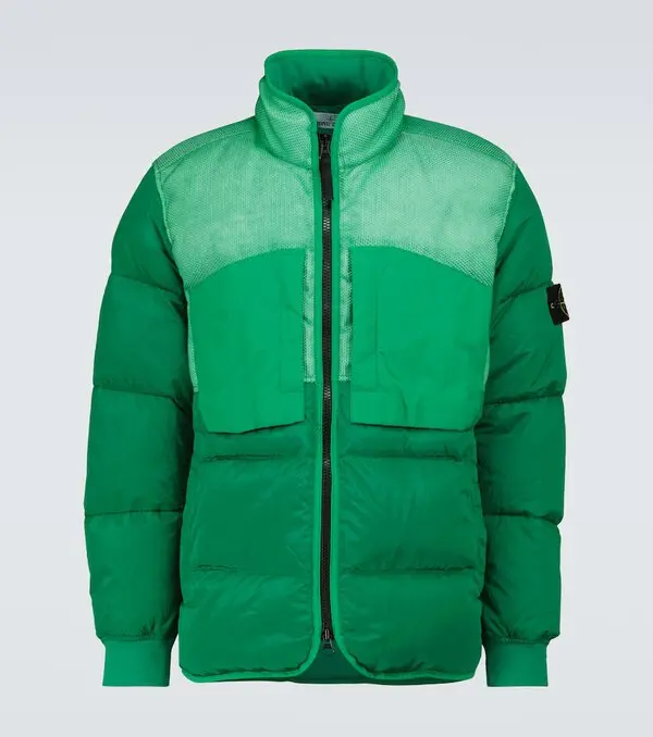 Stone Island Modified Panama 6/3 Ht Nylon Down-tc Jacket - Green