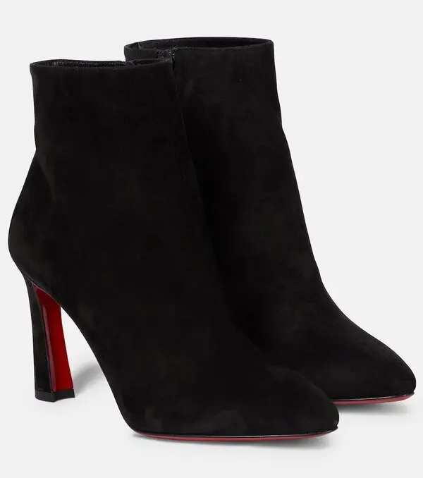 CHRISTIAN LOUBOUTIN Eleonor 85 Suede Ankle Boots - Black