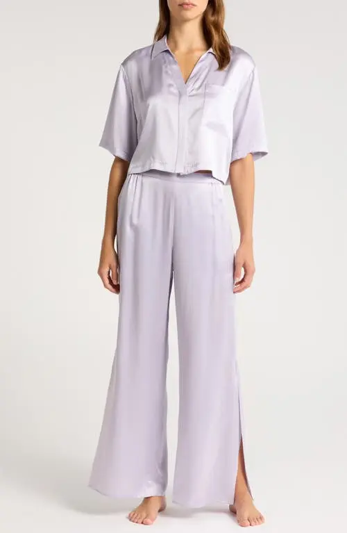 Lunya Washable High Waist Silk Pajamas - Crescent Lavender