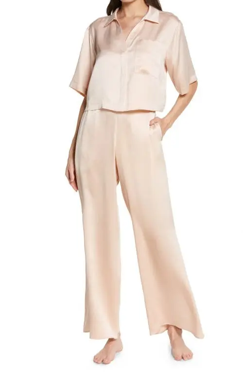 Lunya Washable High Waist Silk Pajamas - Delicate Pink