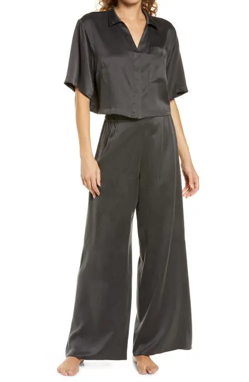 Lunya Washable High Waist Silk Pajamas - Meditative Grey