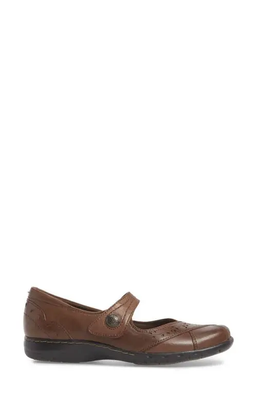 ROCKPORT COBB HILL Petra Mary Jane Flat - Brown Leather