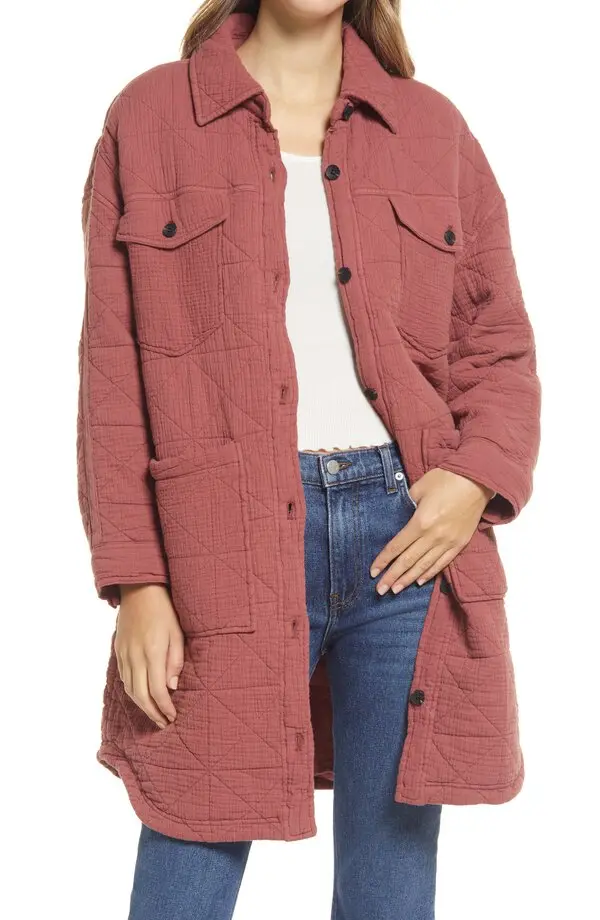 Avec Les Filles Washed Quilted Shirt Jacket