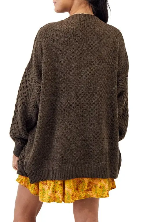 BDG URBAN OUTFITTERS Aran Mix Stitch Cardigan