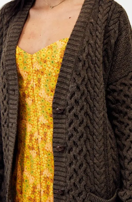 BDG URBAN OUTFITTERS Aran Mix Stitch Cardigan