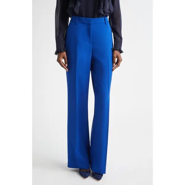 Lafayette 148 New York Gates Wide Leg Pants - Galaxy Blue
