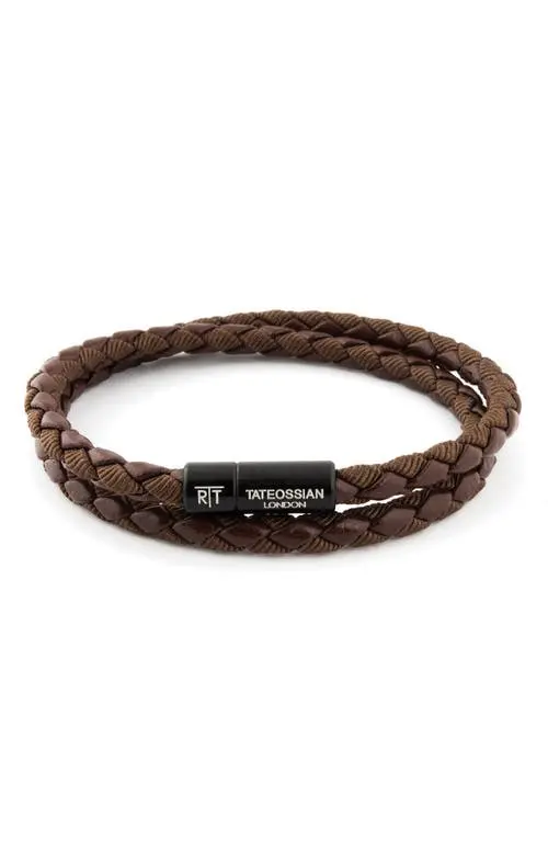 Tateossian Double Wrap Braided Bracelet - Brown
