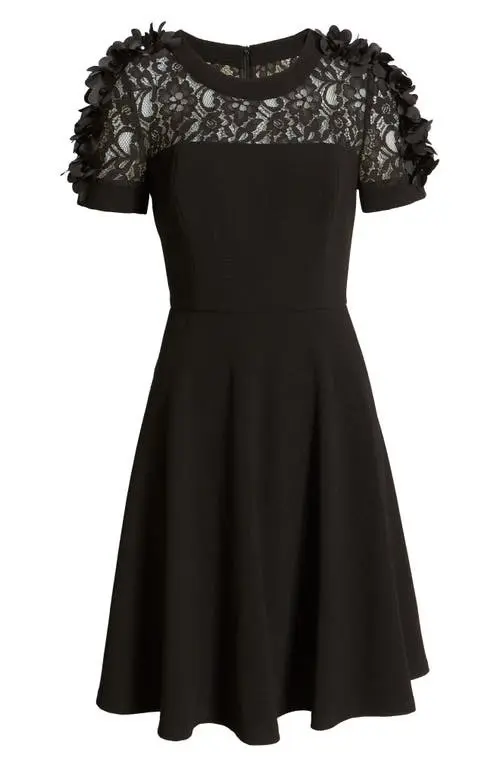 Shani Floral Appliqu Fit & Flare Cocktail Dress In Black - 25% Off |  Editorialist