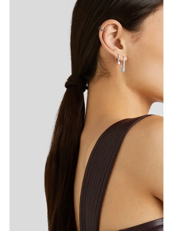 ANITA KO Safety Pin Single Earring - Silver