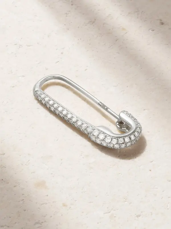 ANITA KO Safety Pin Single Earring - Silver